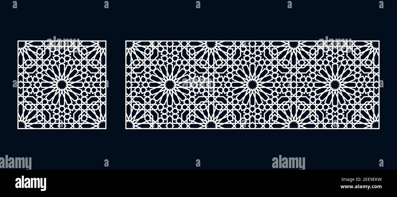 Set of templates of Islamic pattern for laser cutting or paper cut ...