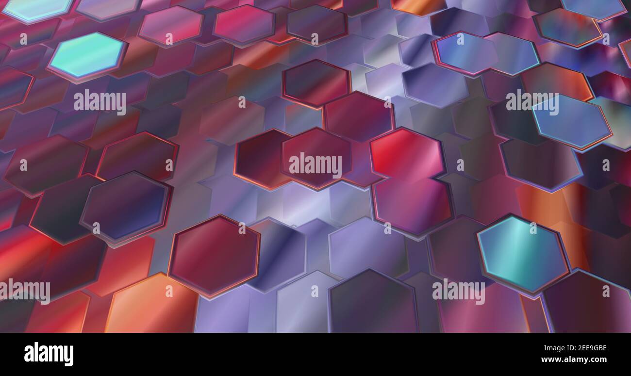 background with retractable hexagonal 3d tiles Stock Photo - Alamy