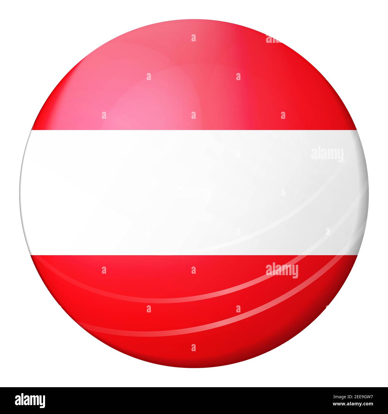 Glass light ball with flag of Austria. Round sphere, template icon ...