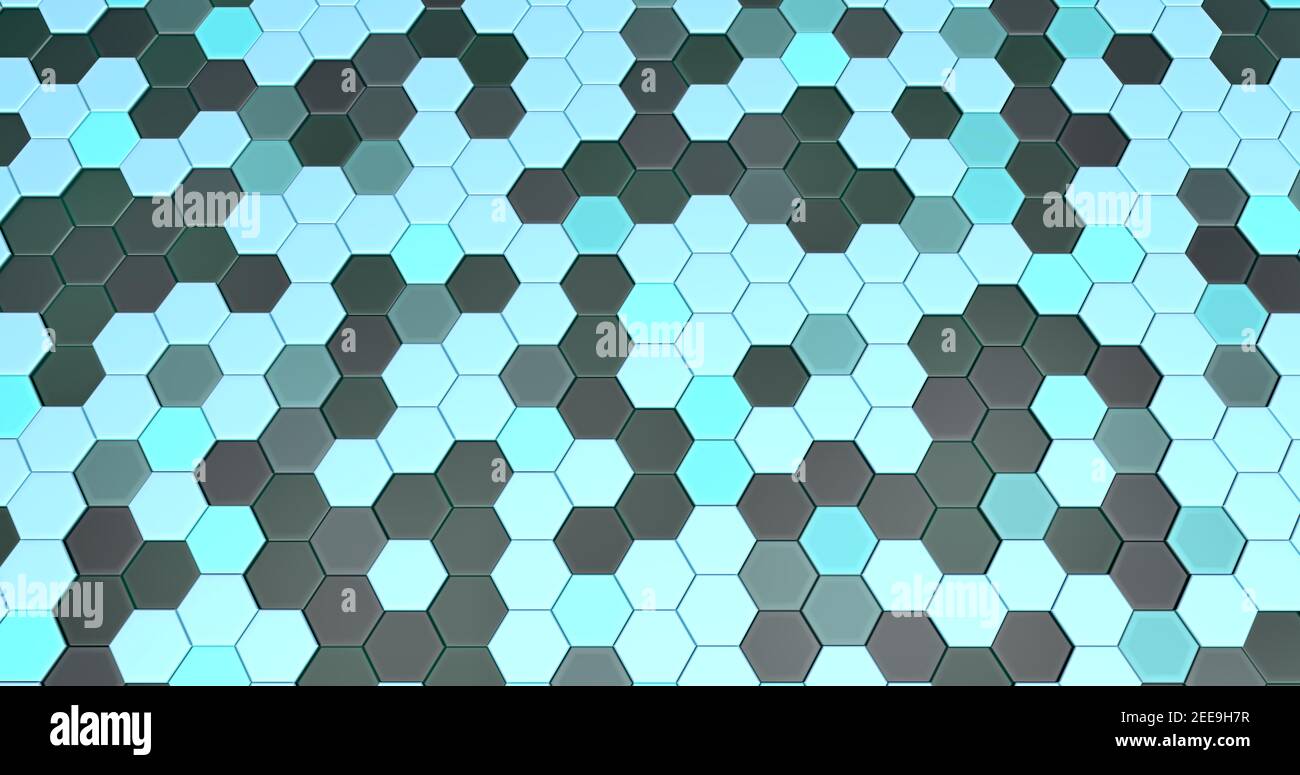 background with retractable hexagonal 3d tiles Stock Photo - Alamy