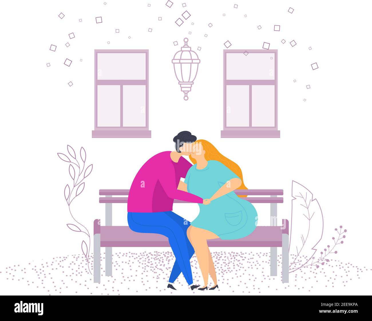 Couple lovers meeting on date Stock Vector Images - Alamy