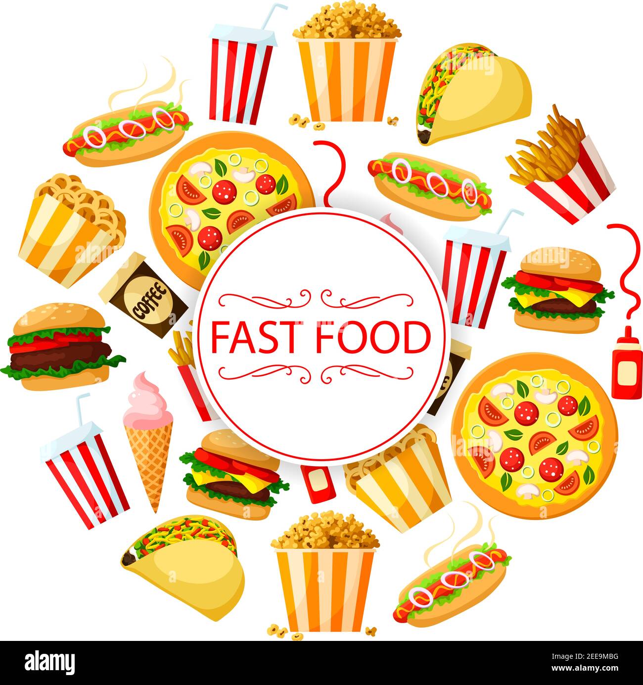 Fast food restaurant vector poster or menu design of sandwiches ...