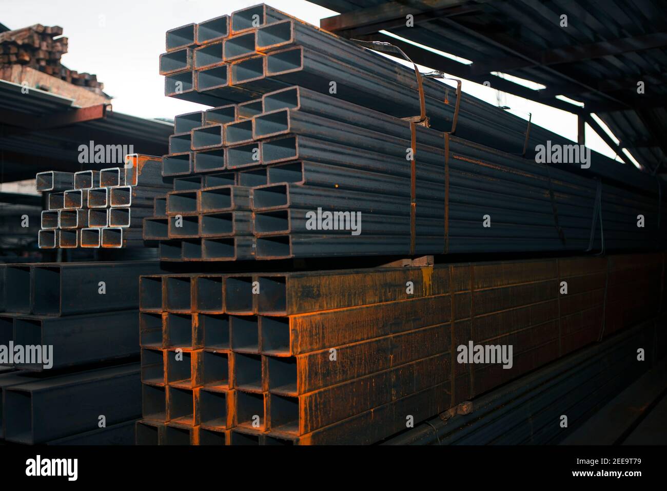 Warehouse of Metal Profiles . Manufacturing and heavy industry Stock ...