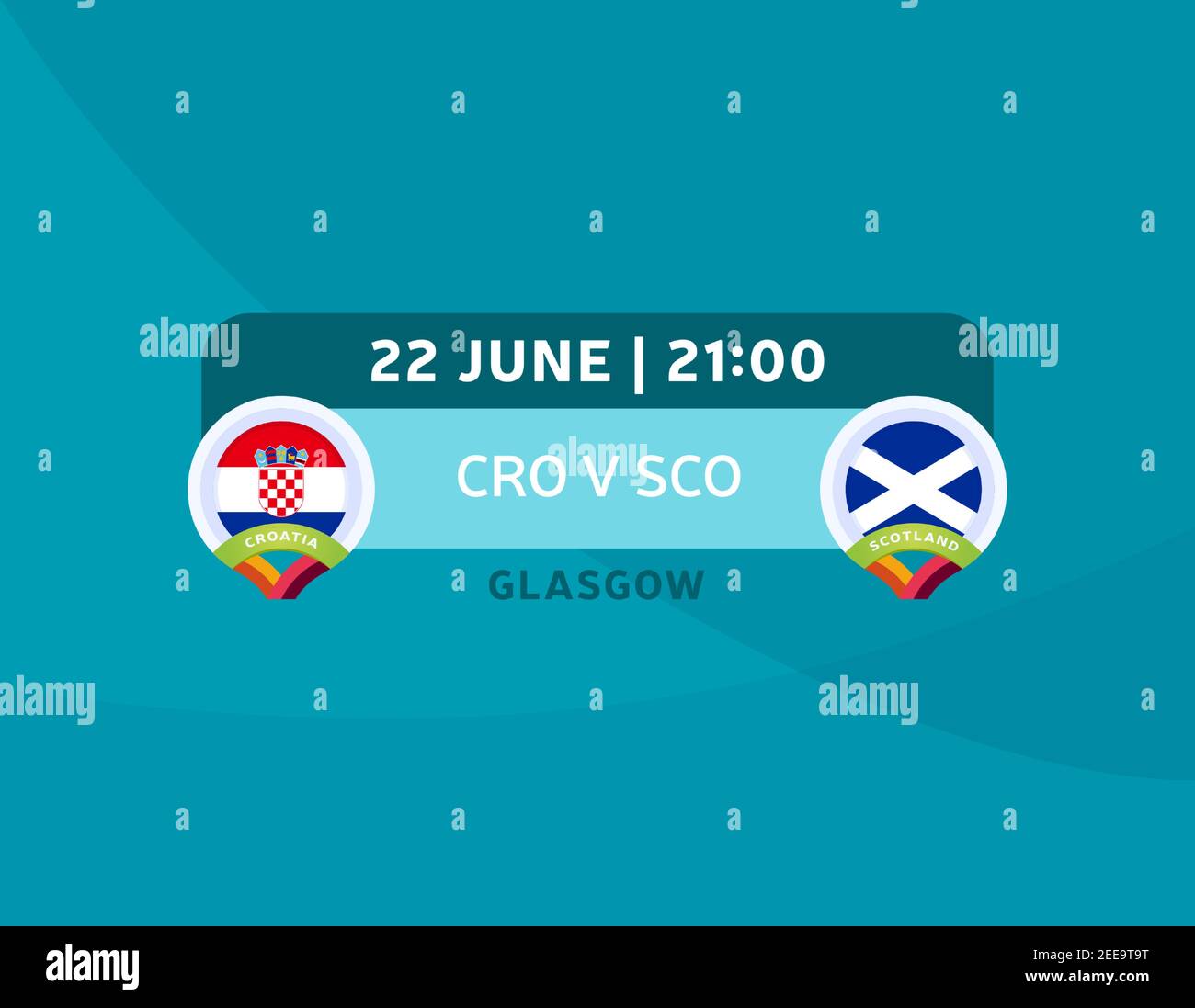 Croatia vs Scotland match. Football 2020 championship match versus ...
