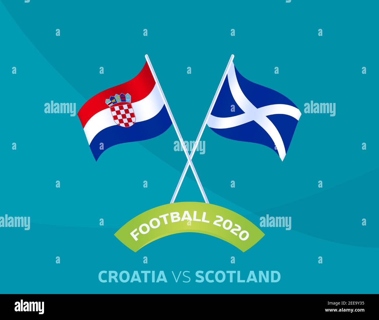 Croatia vs Scotland match. Football 2020 championship match versus ...