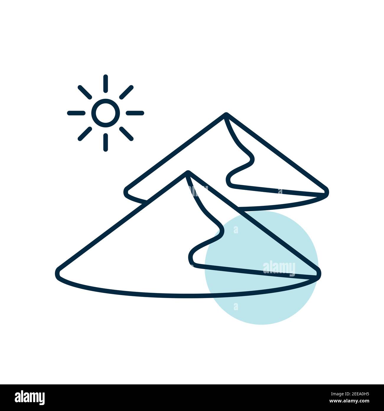 Sand dunes vector icon. Nature sign. Graph symbol for travel and ...