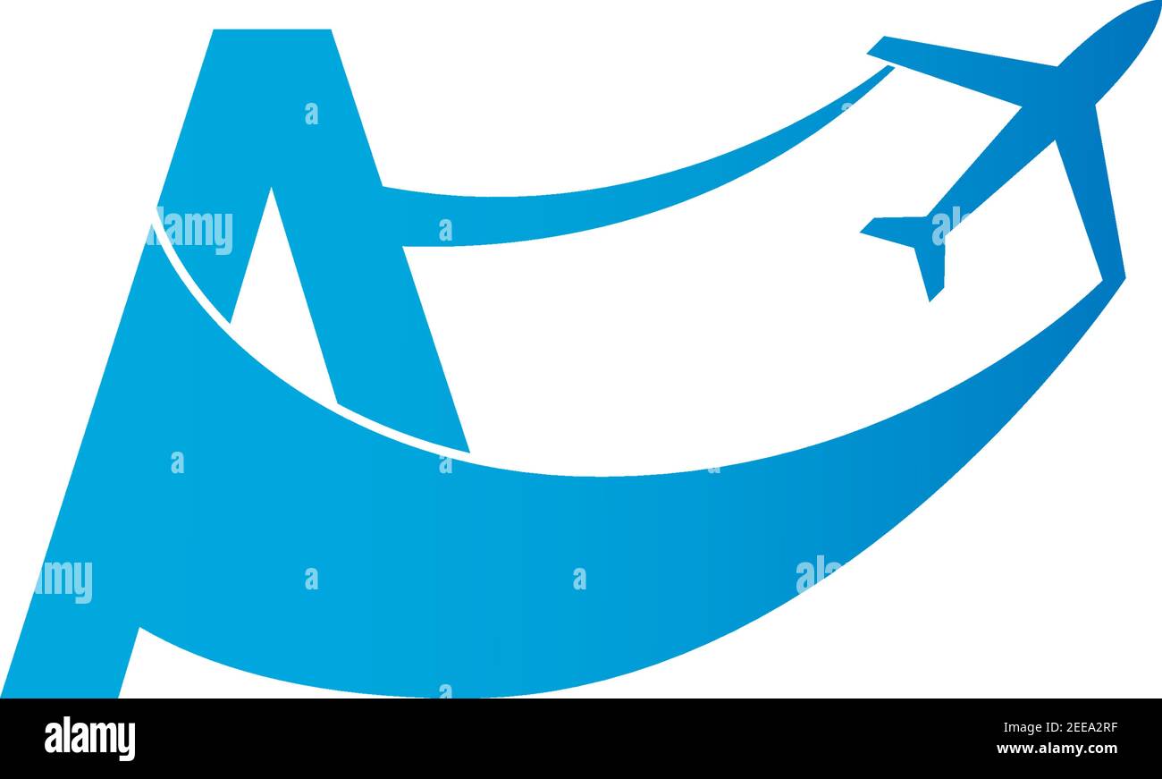 Letter A with plane logo icon design vector illustration template Stock ...