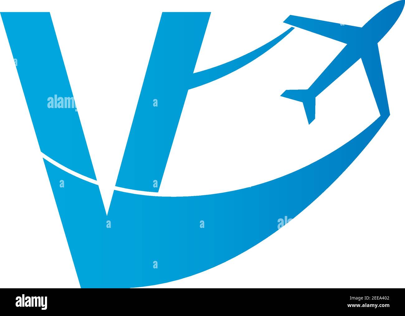 Letter V with plane logo icon design vector illustration template Stock ...