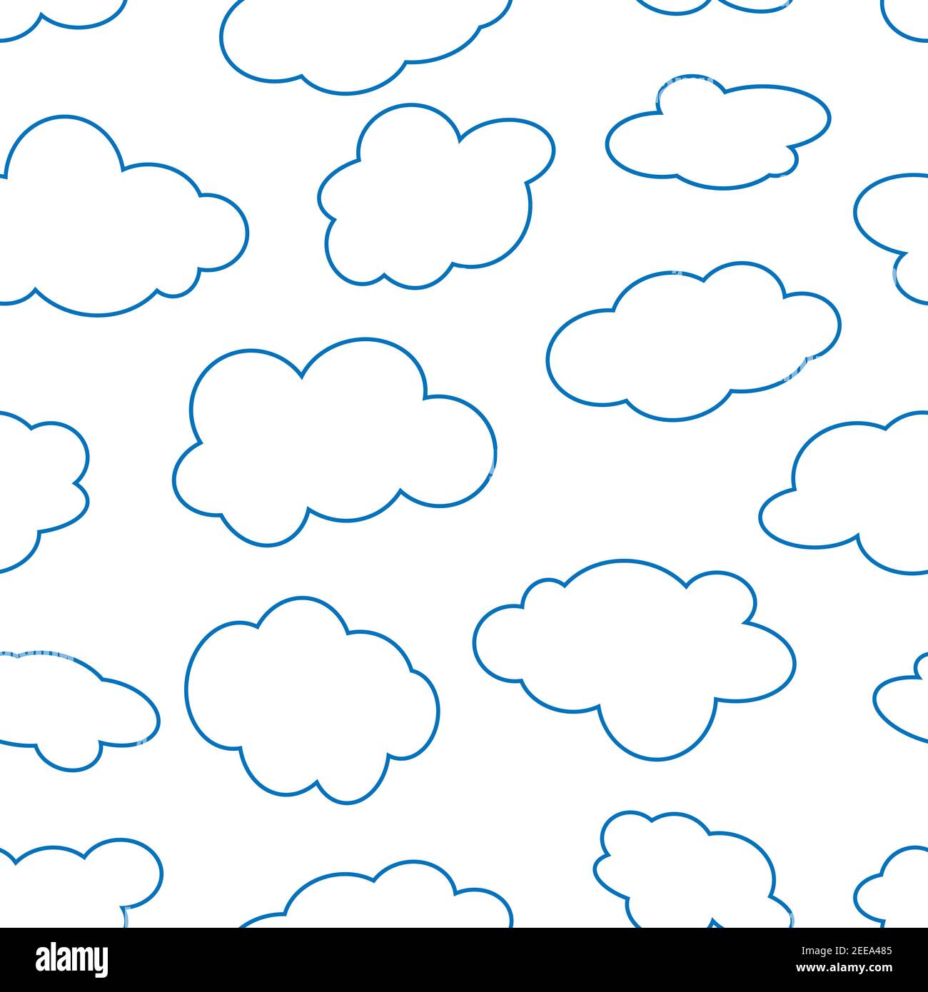 a seamless pattern with doodle clouds, vector Stock Vector Image & Art ...