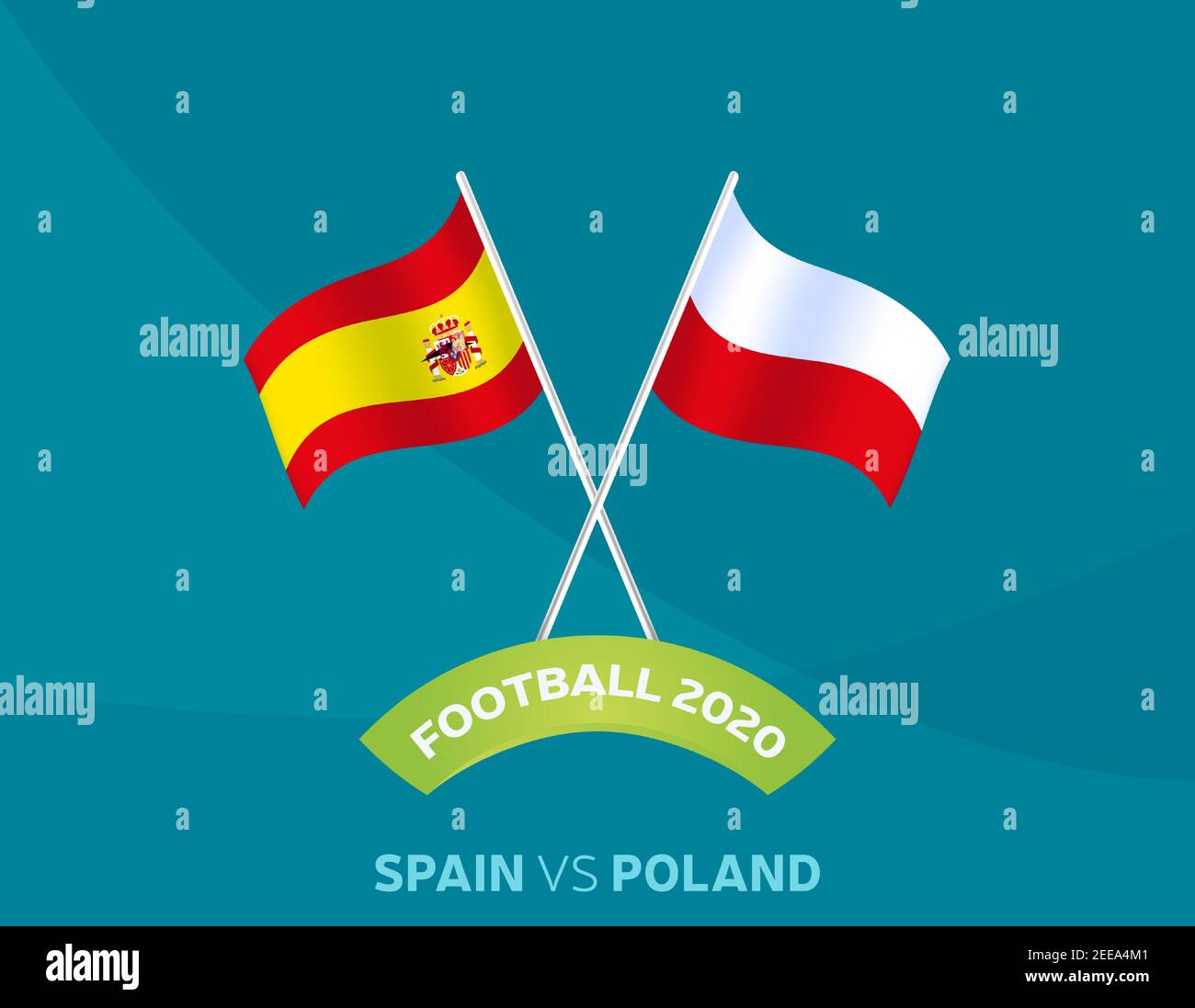 Spain vs Poland match. Football 2020 championship match versus teams ...