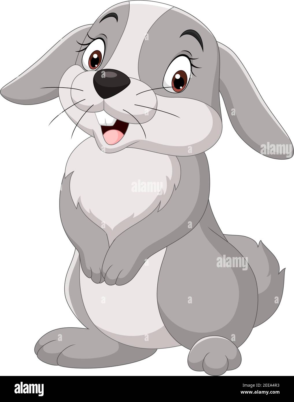Cartoon funny rabbit isolated on white background Stock Vector Image ...
