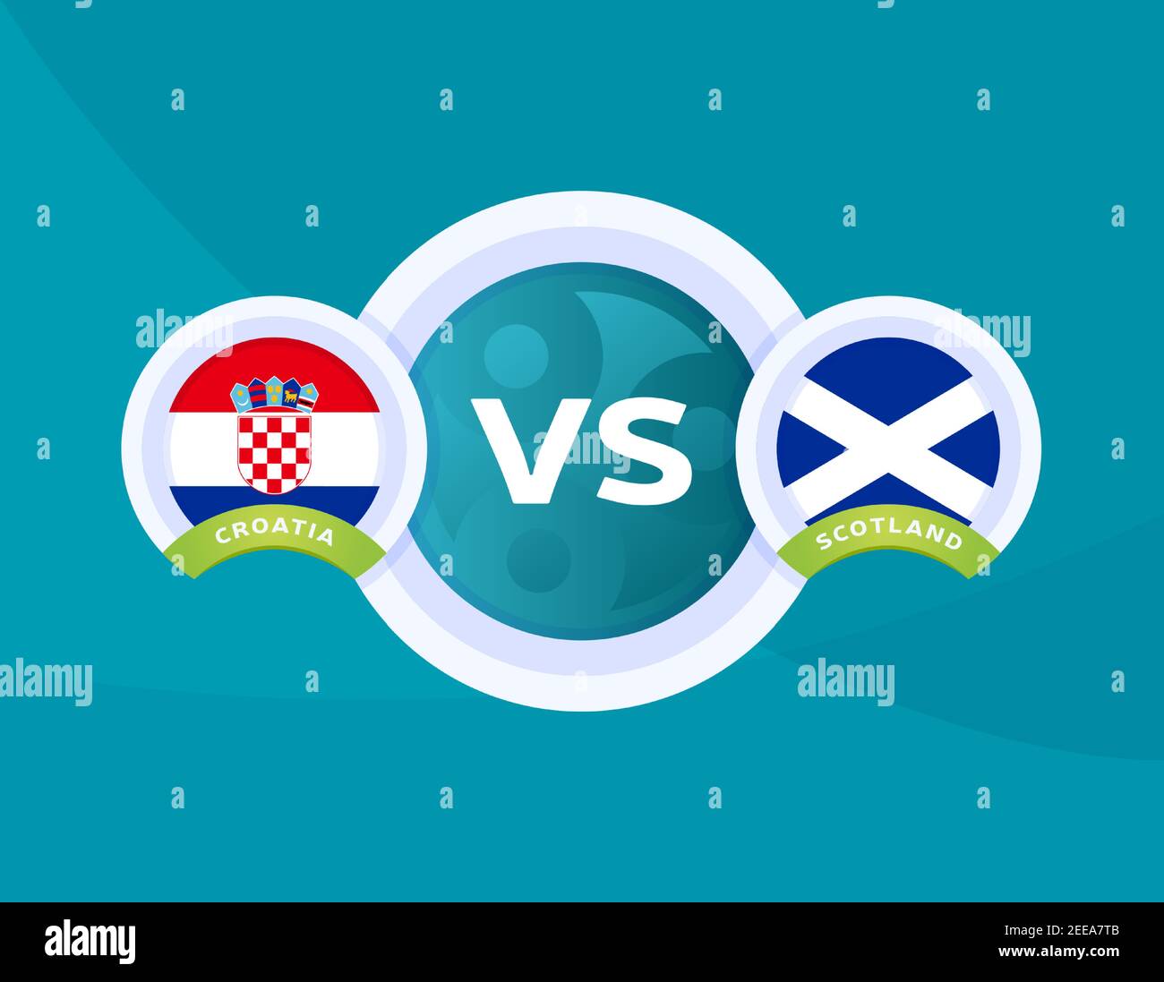 Croatia vs Scotland match. Football 2020 championship match versus ...