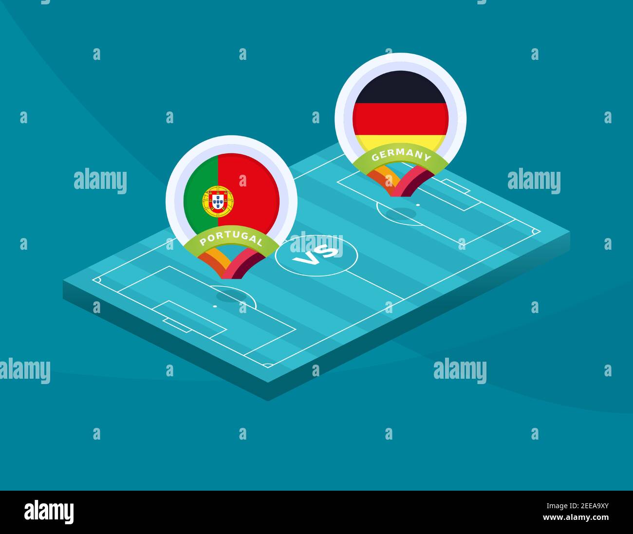 Portugal vs Germany match. Football 2020 championship match versus ...