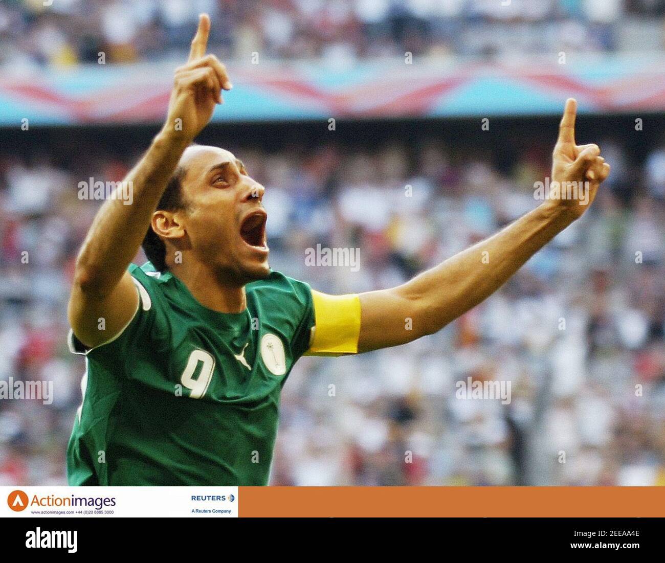 Sami al jaber of saudi arabia celebrates his goal hi-res stock ...