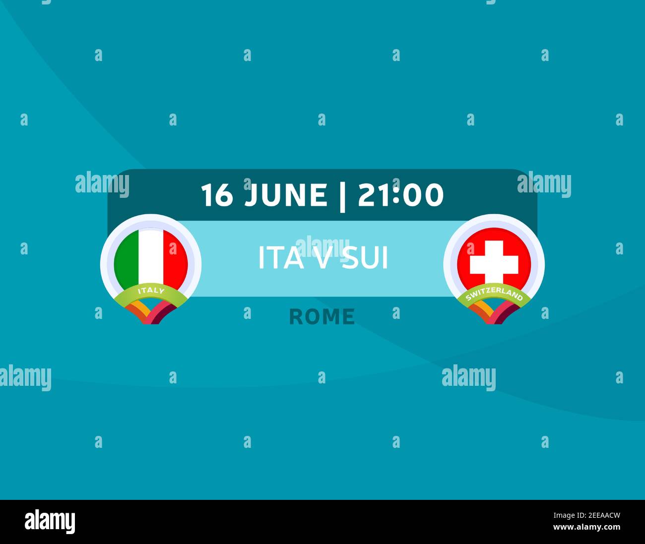 Italy vs Switzerland match. Football 2020 championship match versus ...