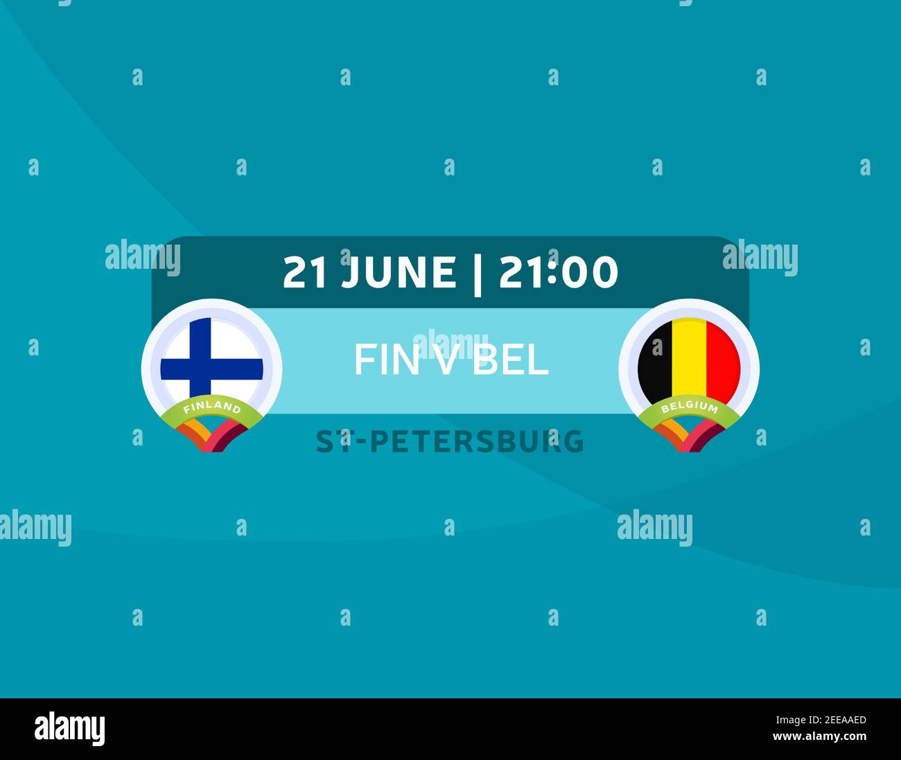 Finland vs Belgium match. Football 2020 championship match versus teams ...