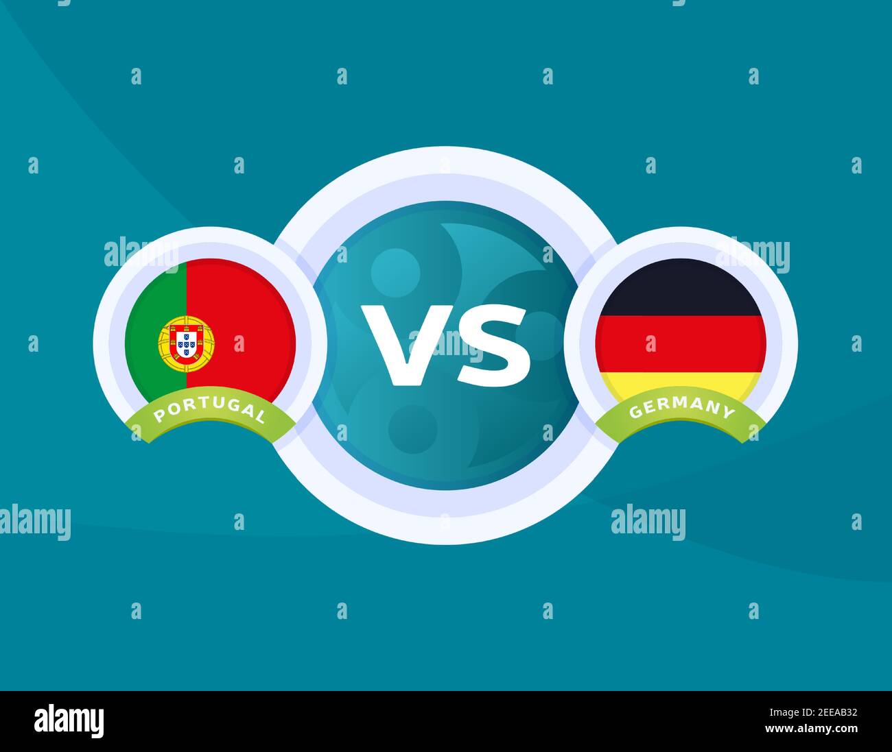 Portugal vs Germany match. Football 2020 championship match versus ...