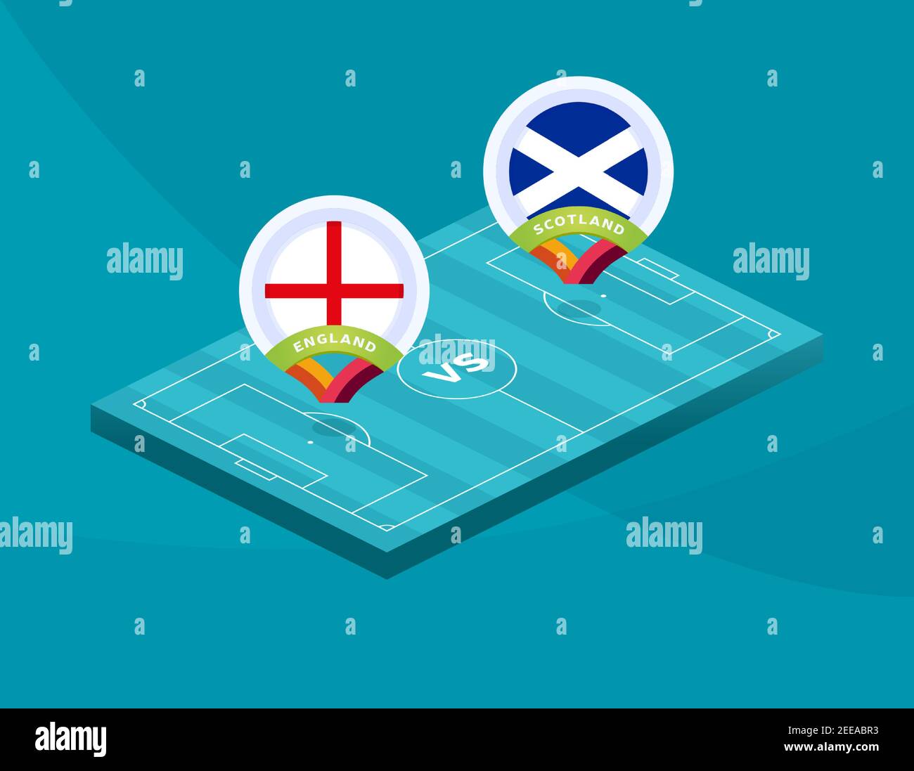 England vs Scotland match. Football 2020 championship match versus ...