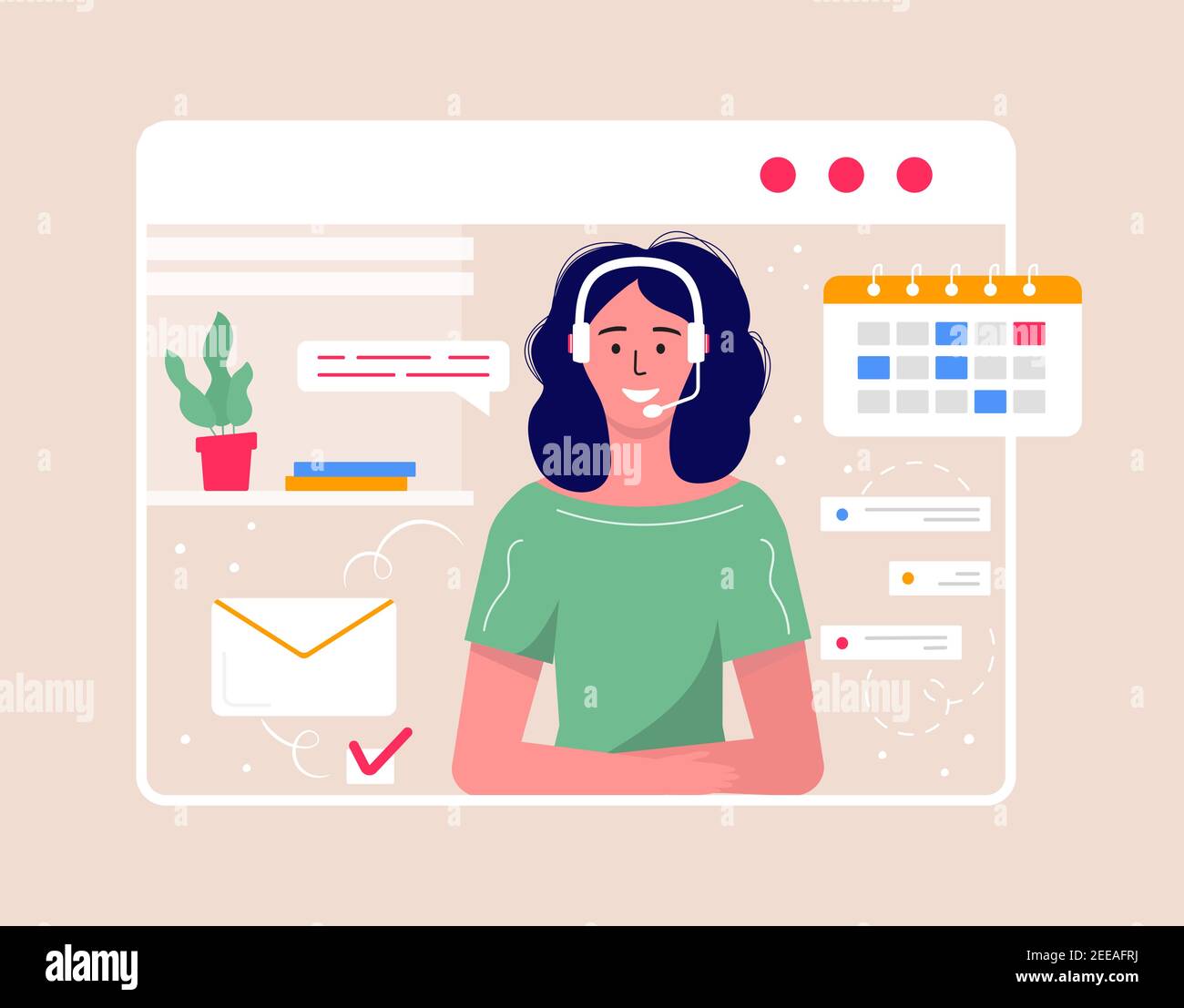 Call center characters work customer service hi-res stock photography ...