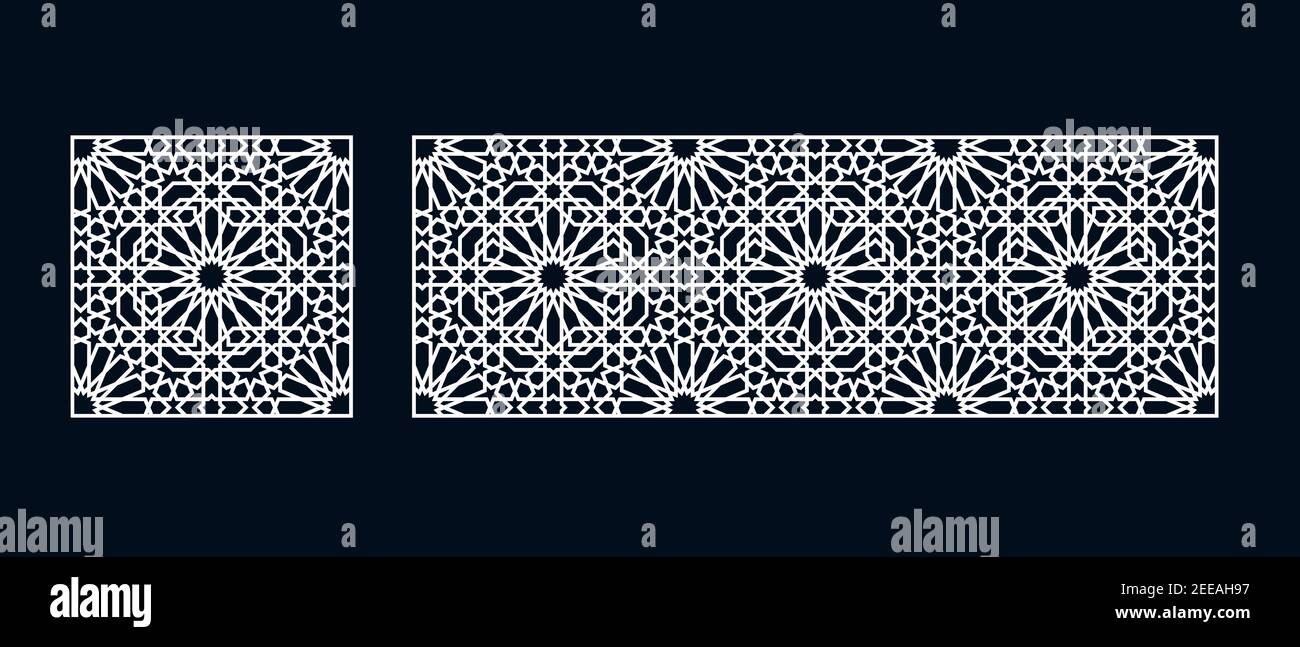 Set of templates of Islamic pattern for laser cutting or paper cut ...