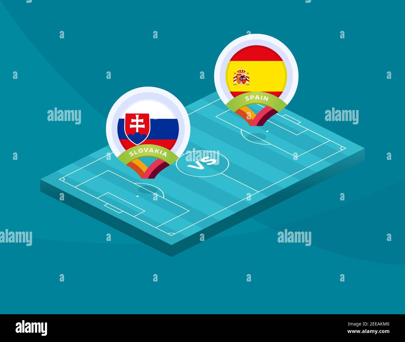 Slovakia vs Spain match. Football 2020 championship match versus teams ...
