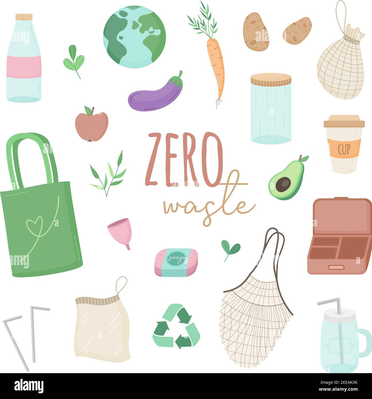 Zero waste vector illustration set Stock Vector Image & Art - Alamy