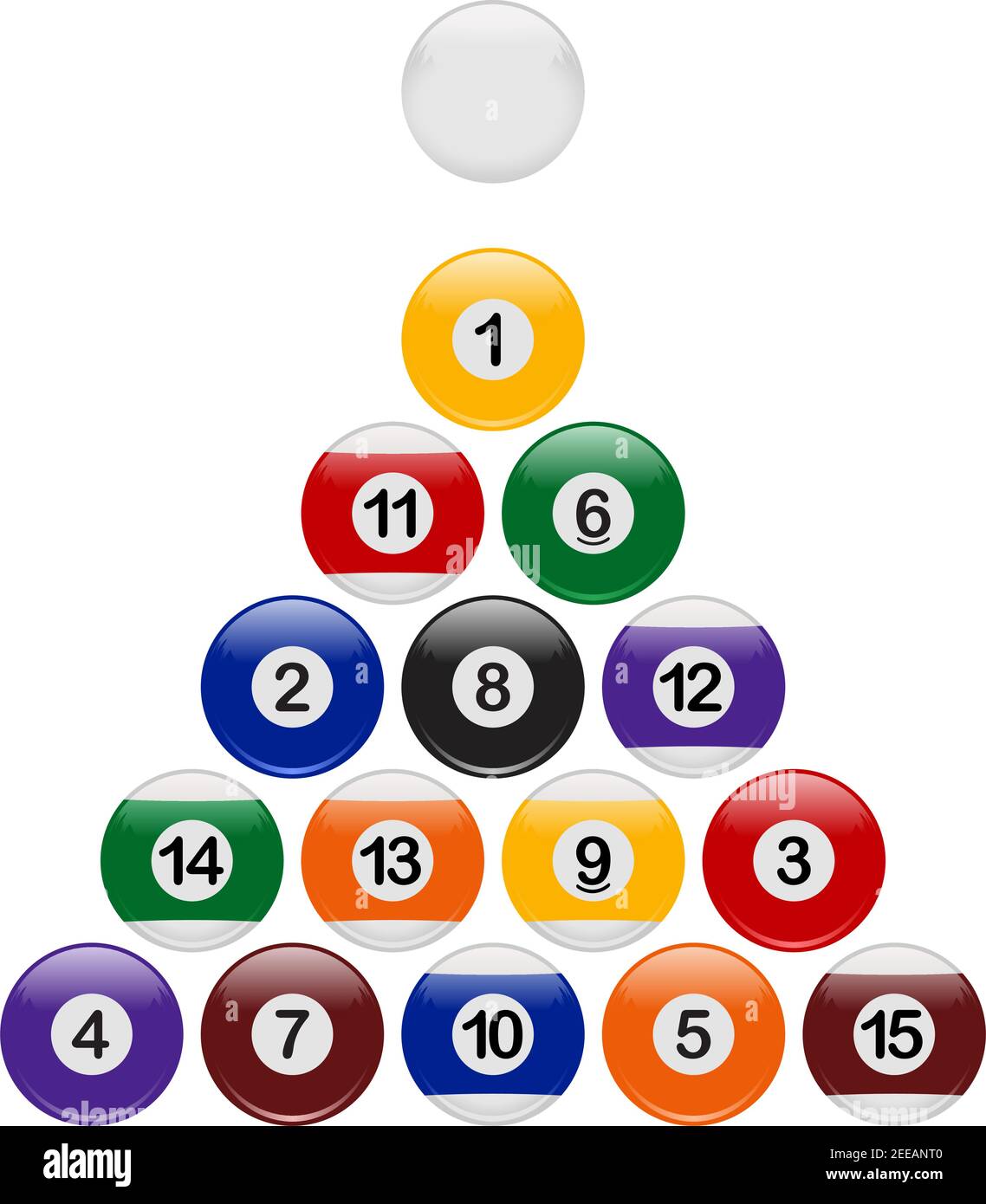 Pool Billiard Set vector. White isolated background. A proper designed ...