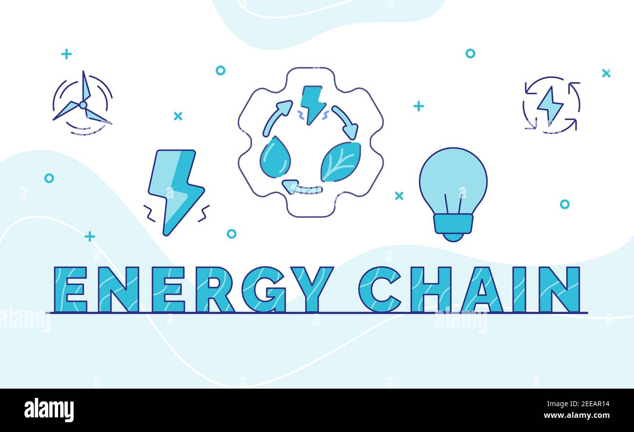 energy chain typography calligraphy word art with outline style vector ...