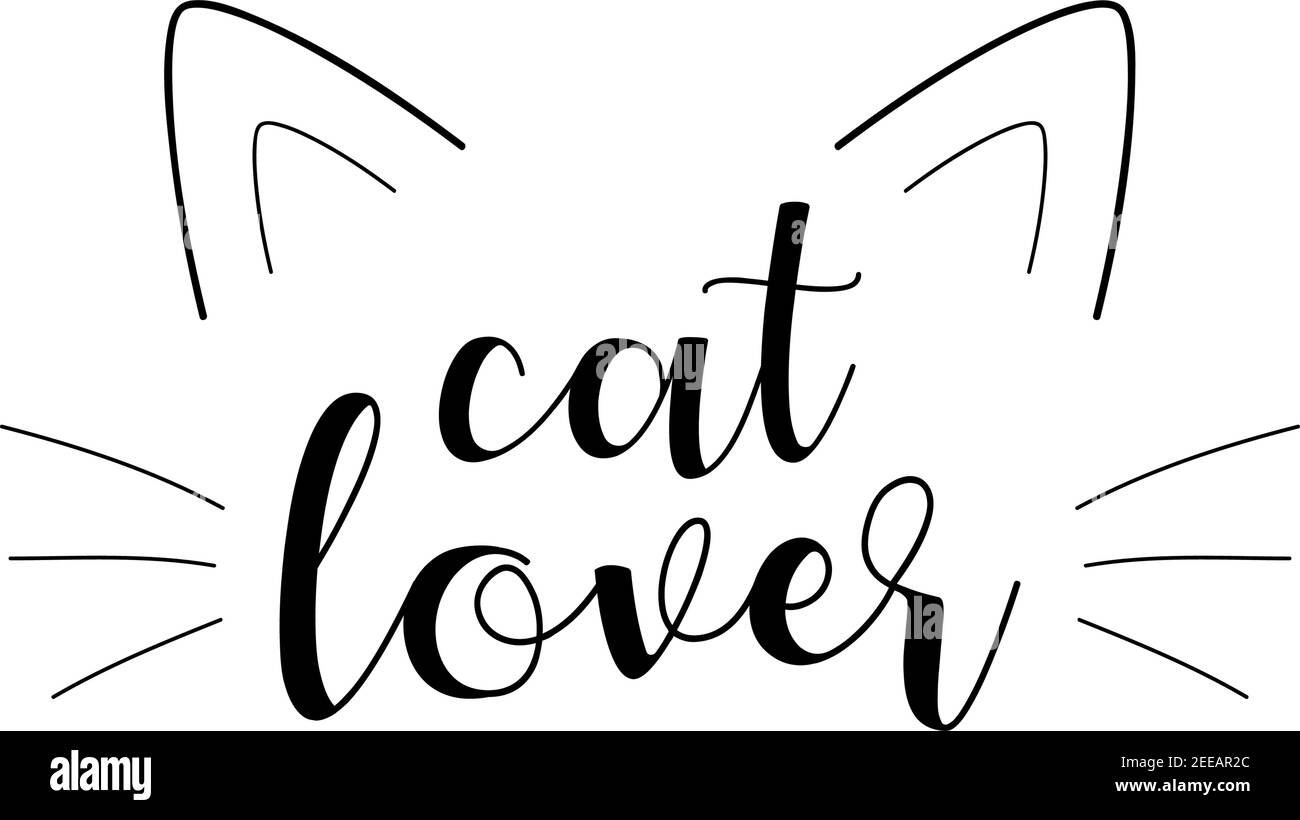 Cat lover cute vector hand drawn illustration Stock Vector Image & Art ...