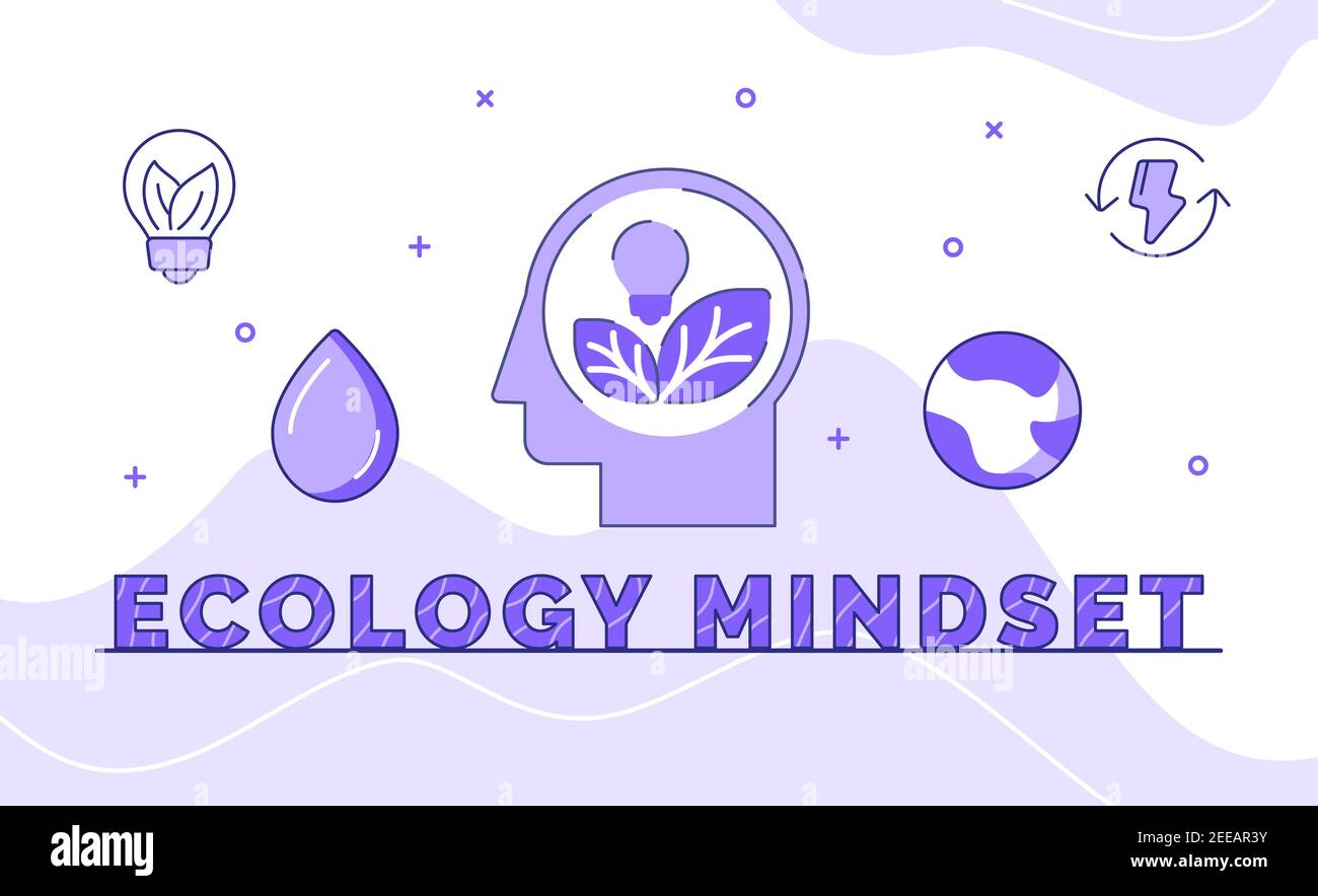 ecology mindset typography calligraphy word art with outline style ...