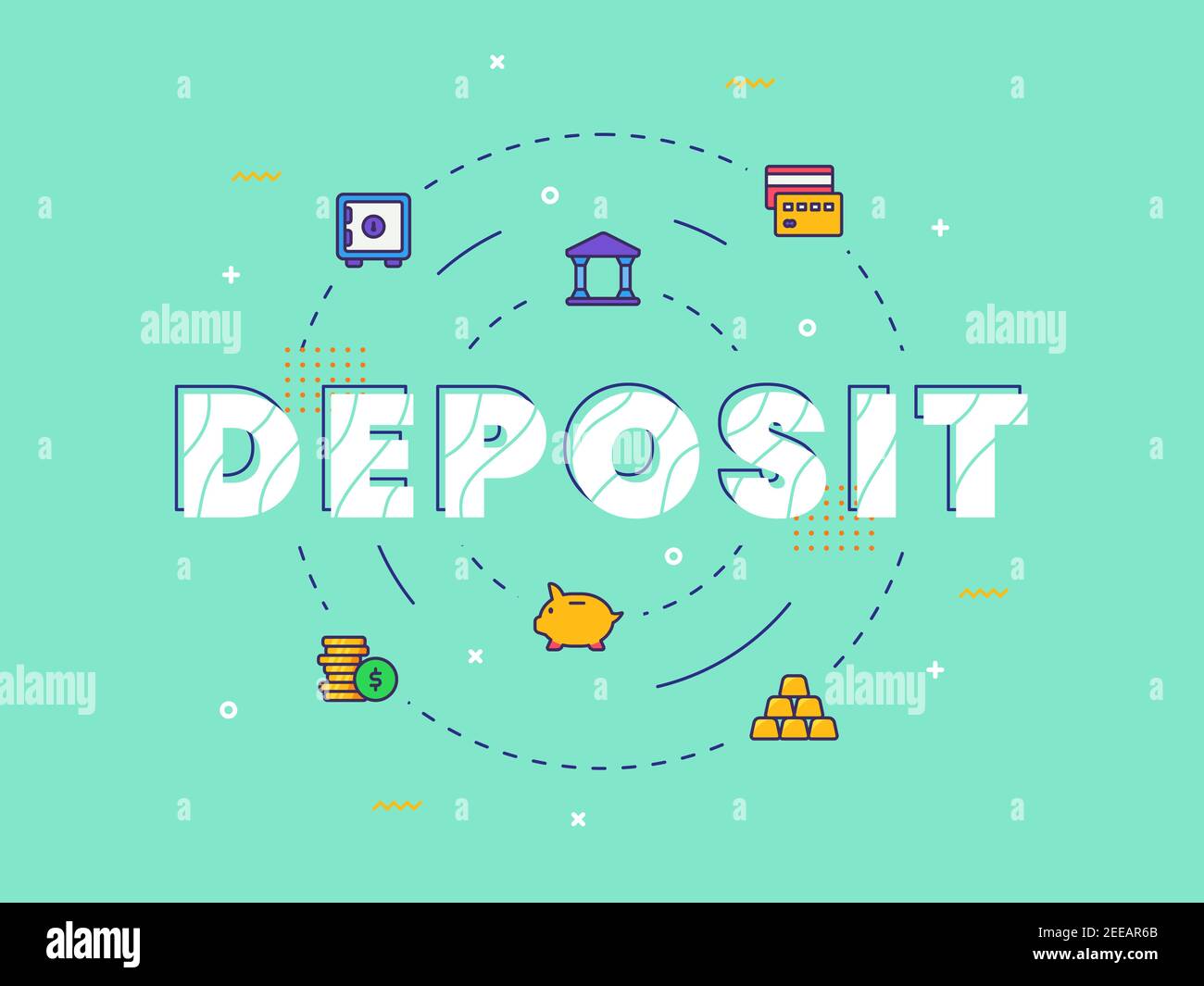 deposit typography calligraphy word art with filled color style vector ...