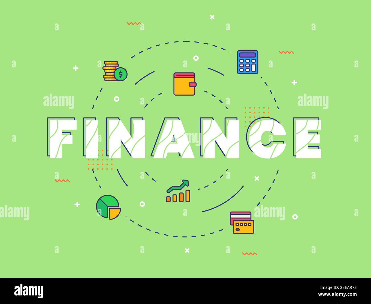 finance typography calligraphy word art with filled color style vector ...