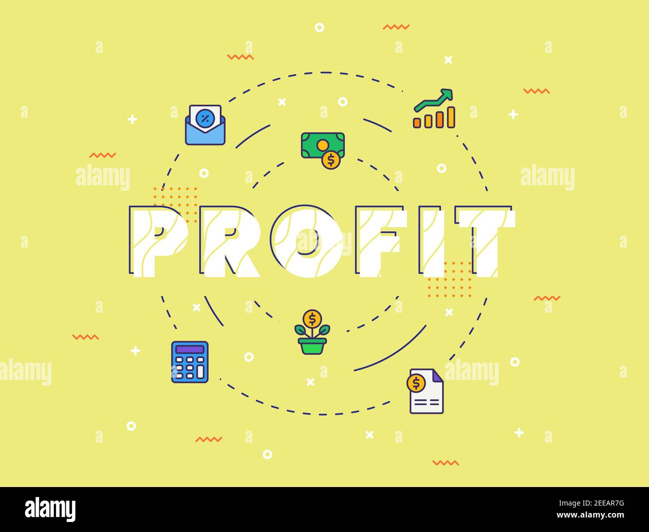 profit typography calligraphy word art with filled color style vector ...