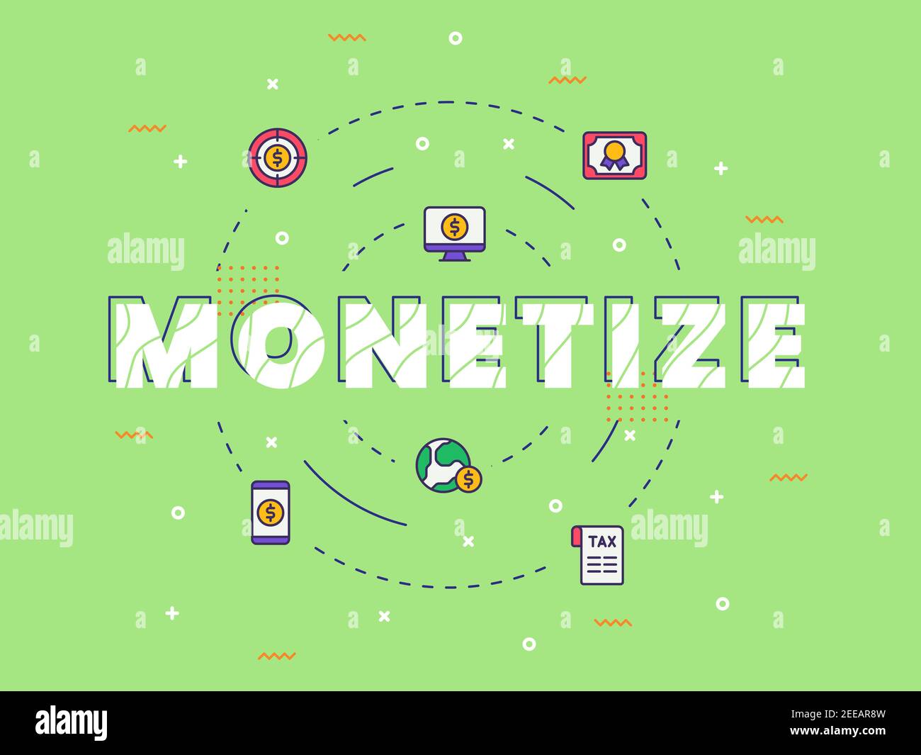 monetize typography calligraphy word art with filled color style vector ...