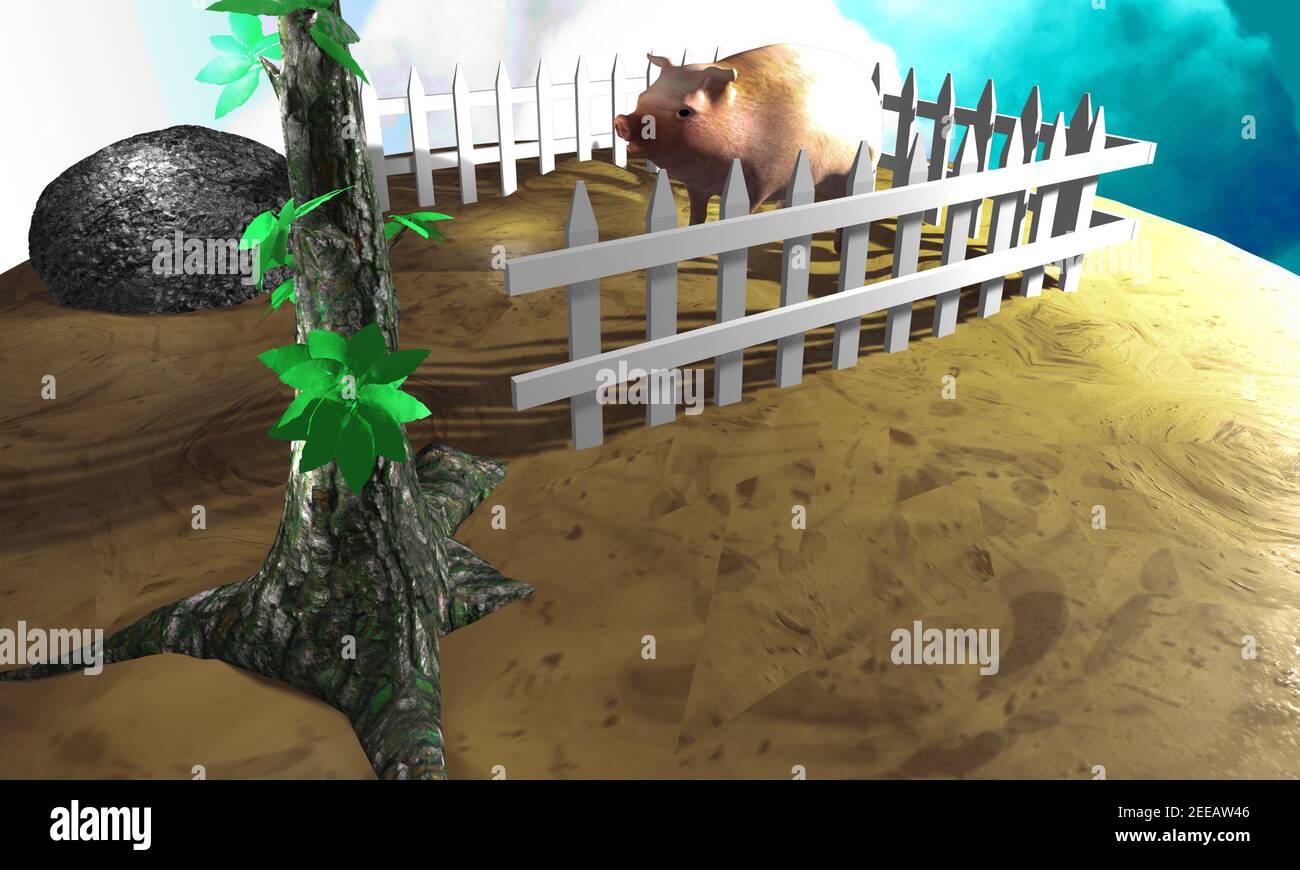 Pig in the pen Stock Photo - Alamy