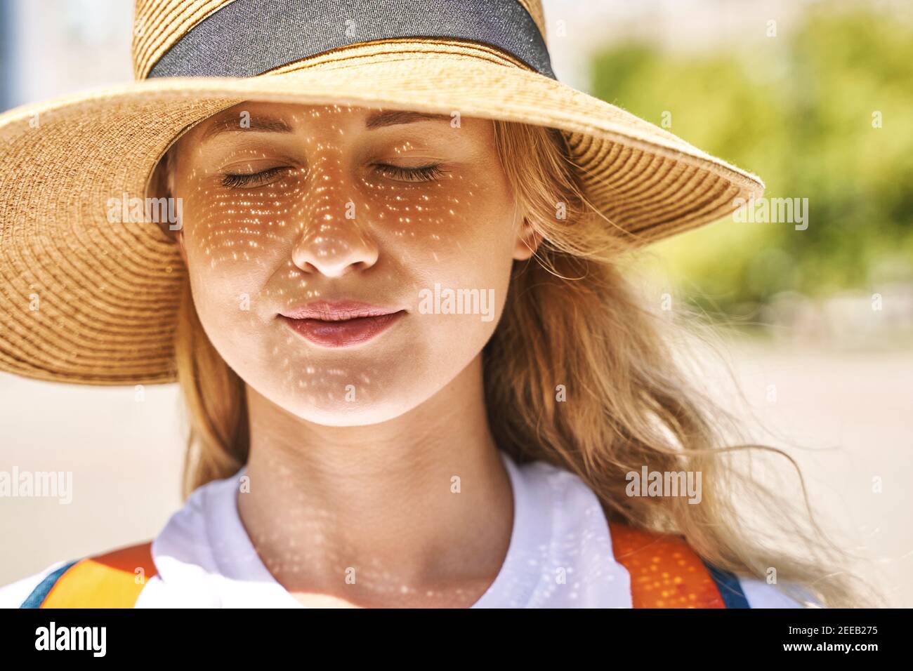 Pretty young woman. Calm face portrait. Smiling woman. Female model ...