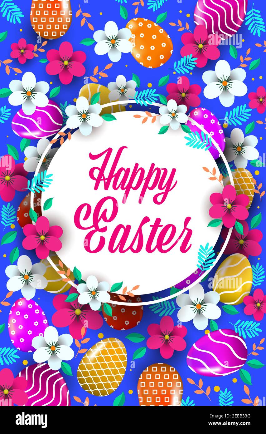 happy easter holiday celebration banner flyer or greeting card with ...