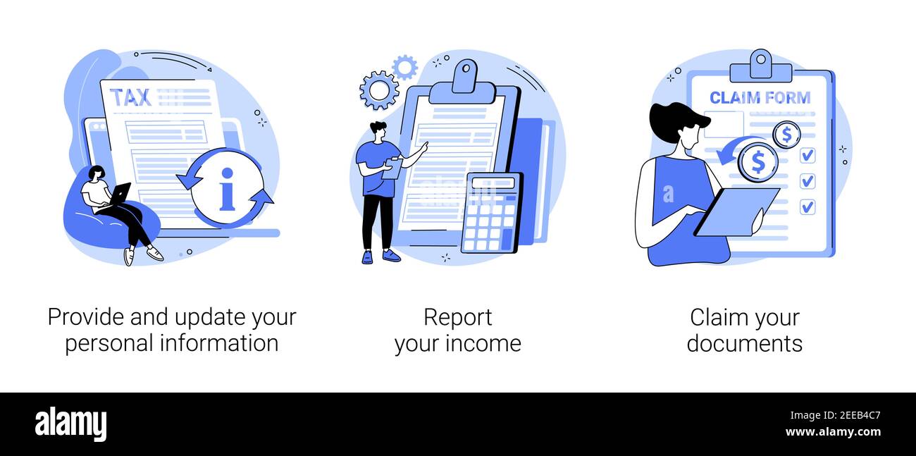 Tax filing abstract concept vector illustrations Stock Vector Image ...