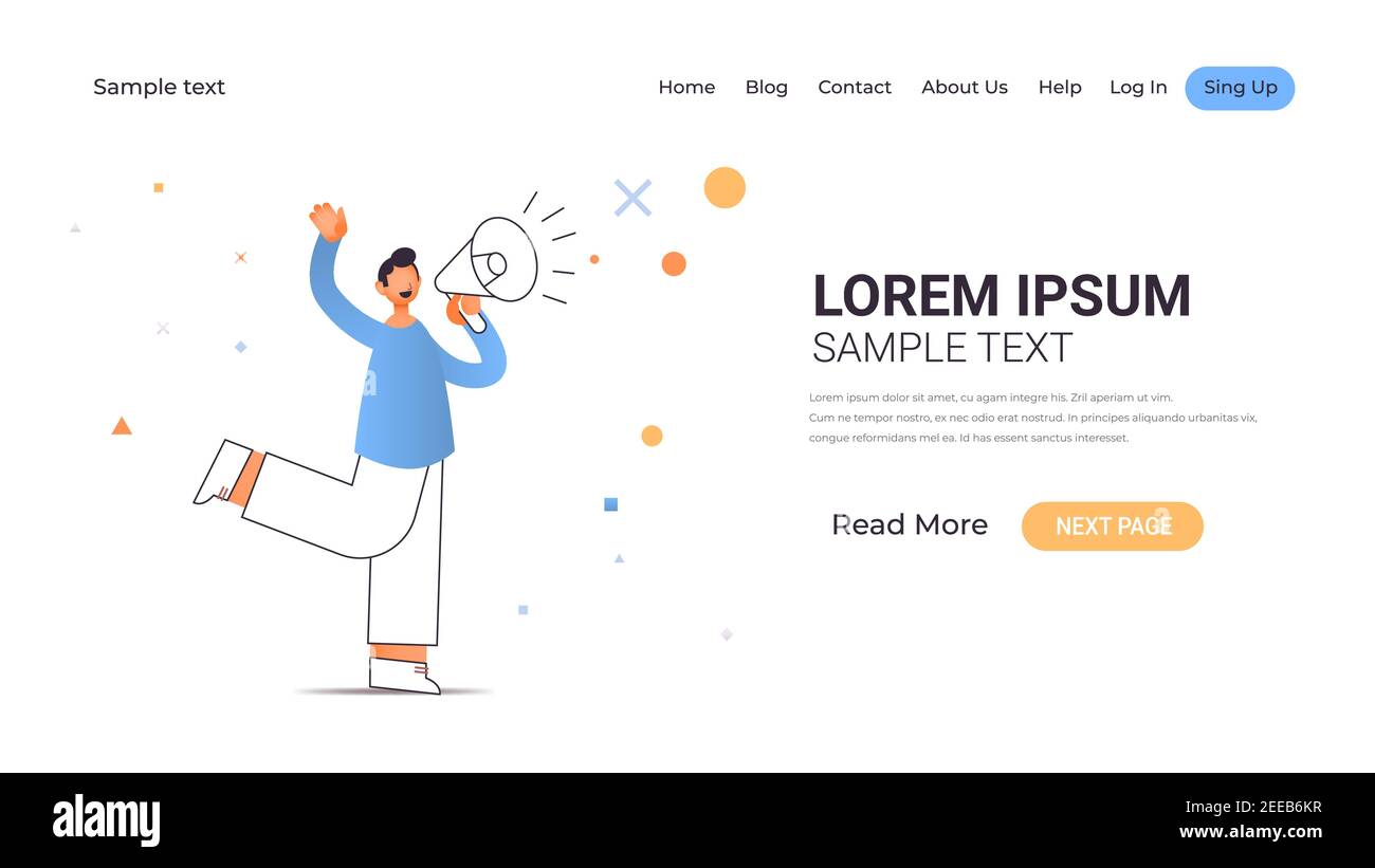 Man loudspeaker announce copy Stock Vector Images - Alamy