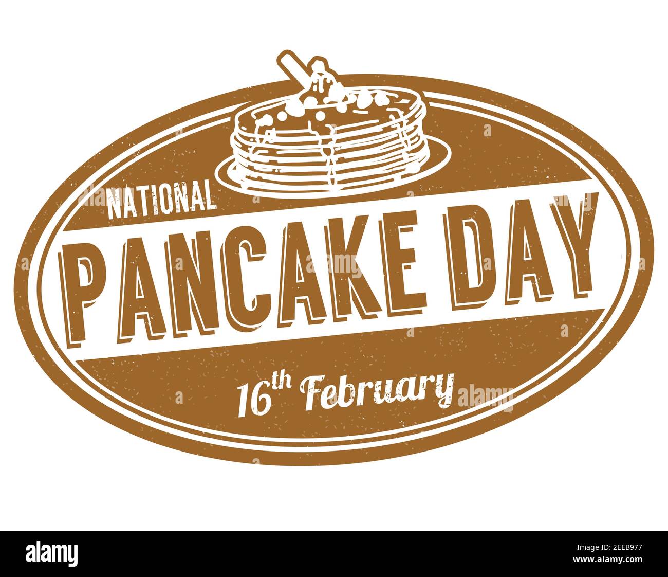 National pancake day grunge rubber stamp on white background, vector ...