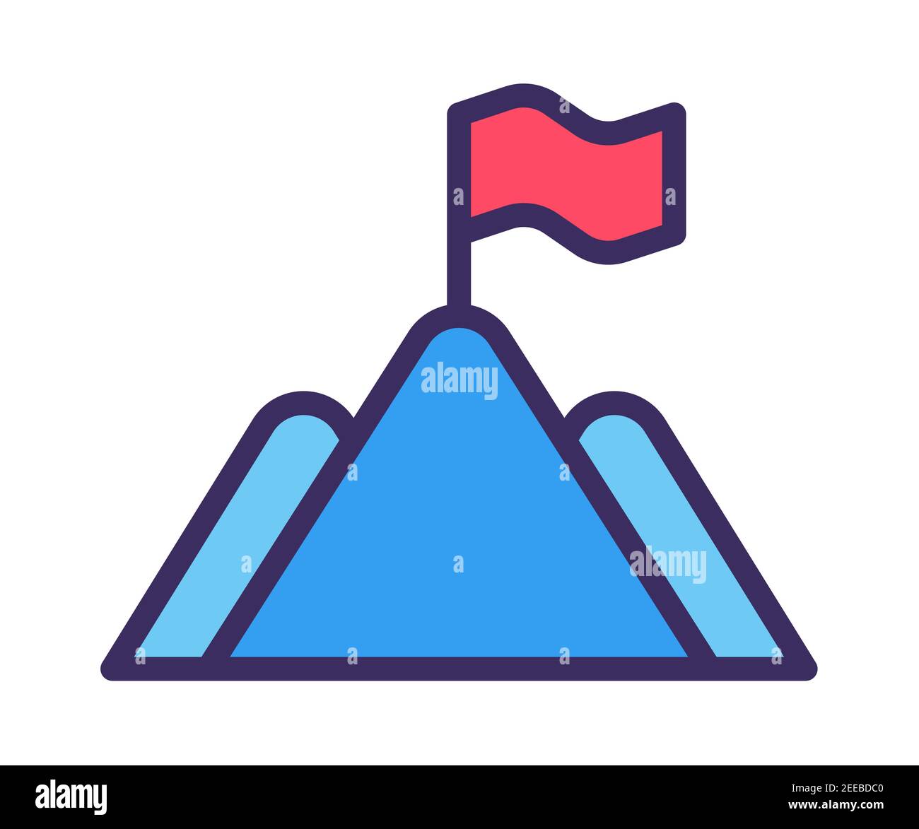 mission milestone flag single isolated icon with filled line style ...