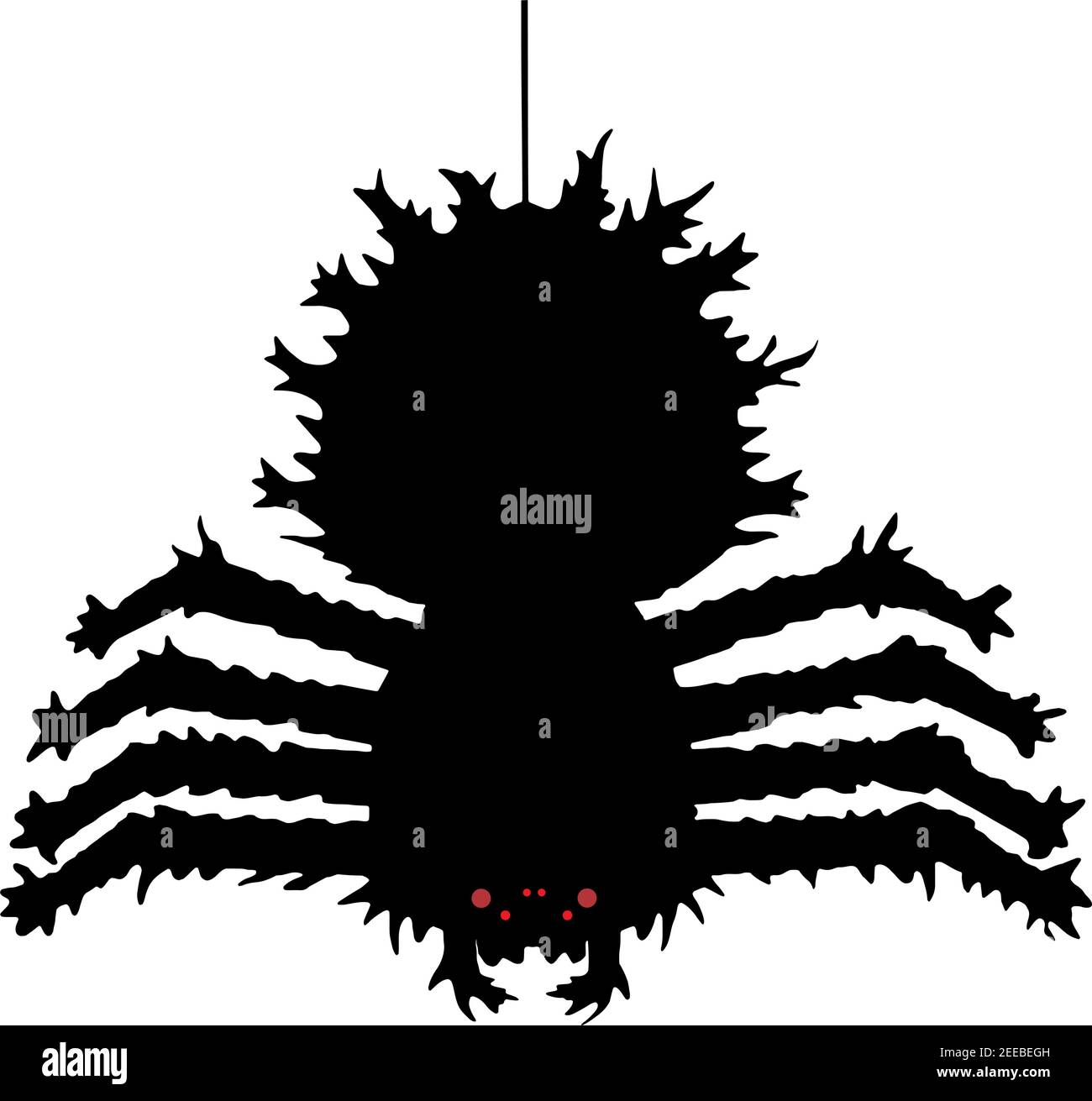 Scary poisonous spider isolated on white, vector Stock Vector Image ...