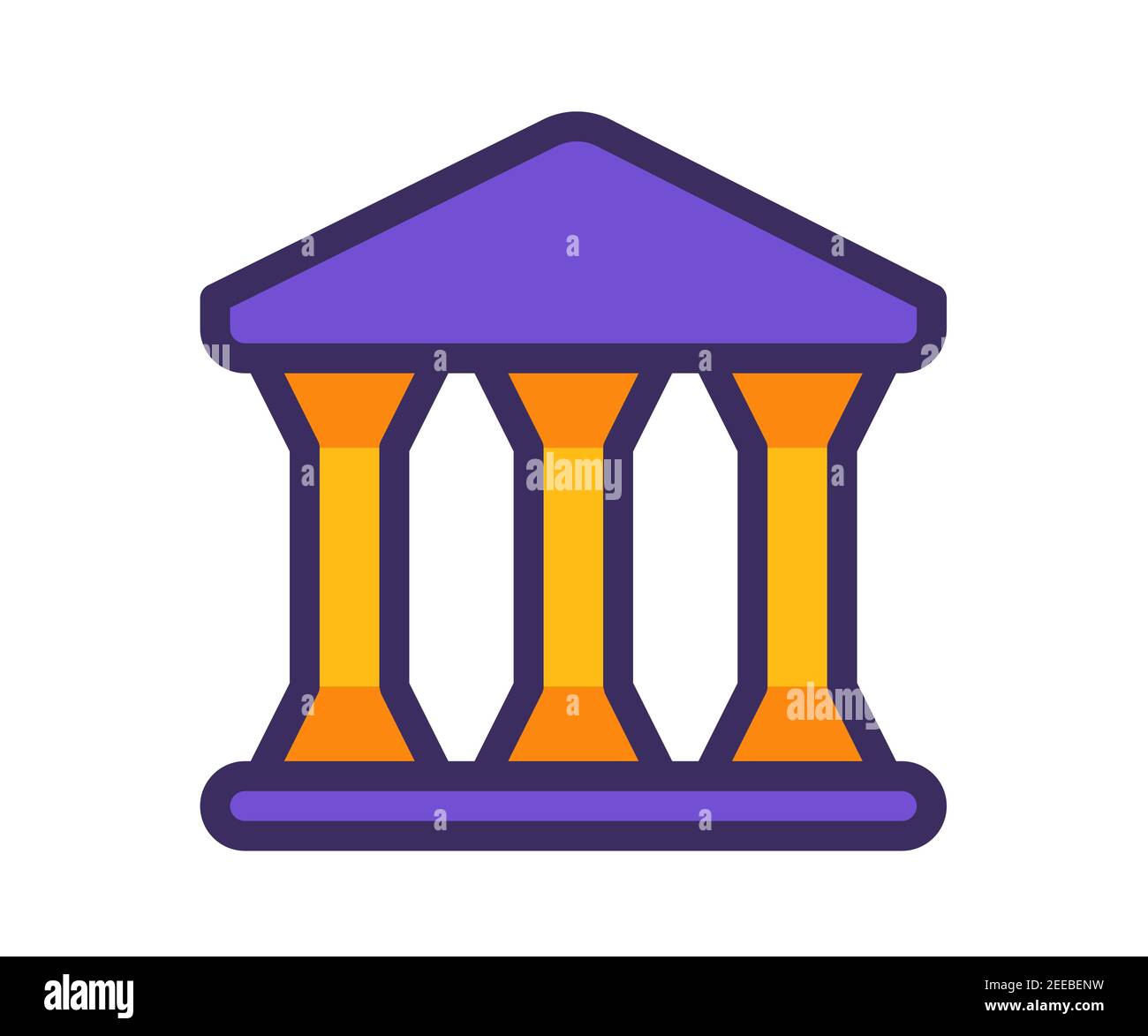 government building bank law single isolated icon with filled line ...