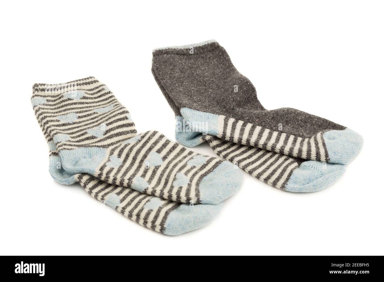 Two pairs of socks isolated on white background Stock Photo - Alamy