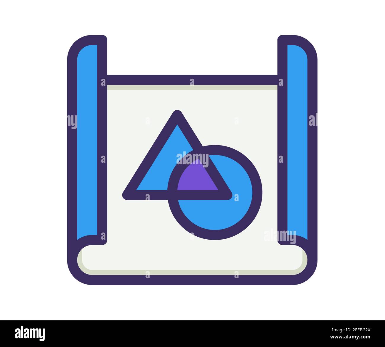 concept blueprint planning single isolated icon with filled line style vector design ...