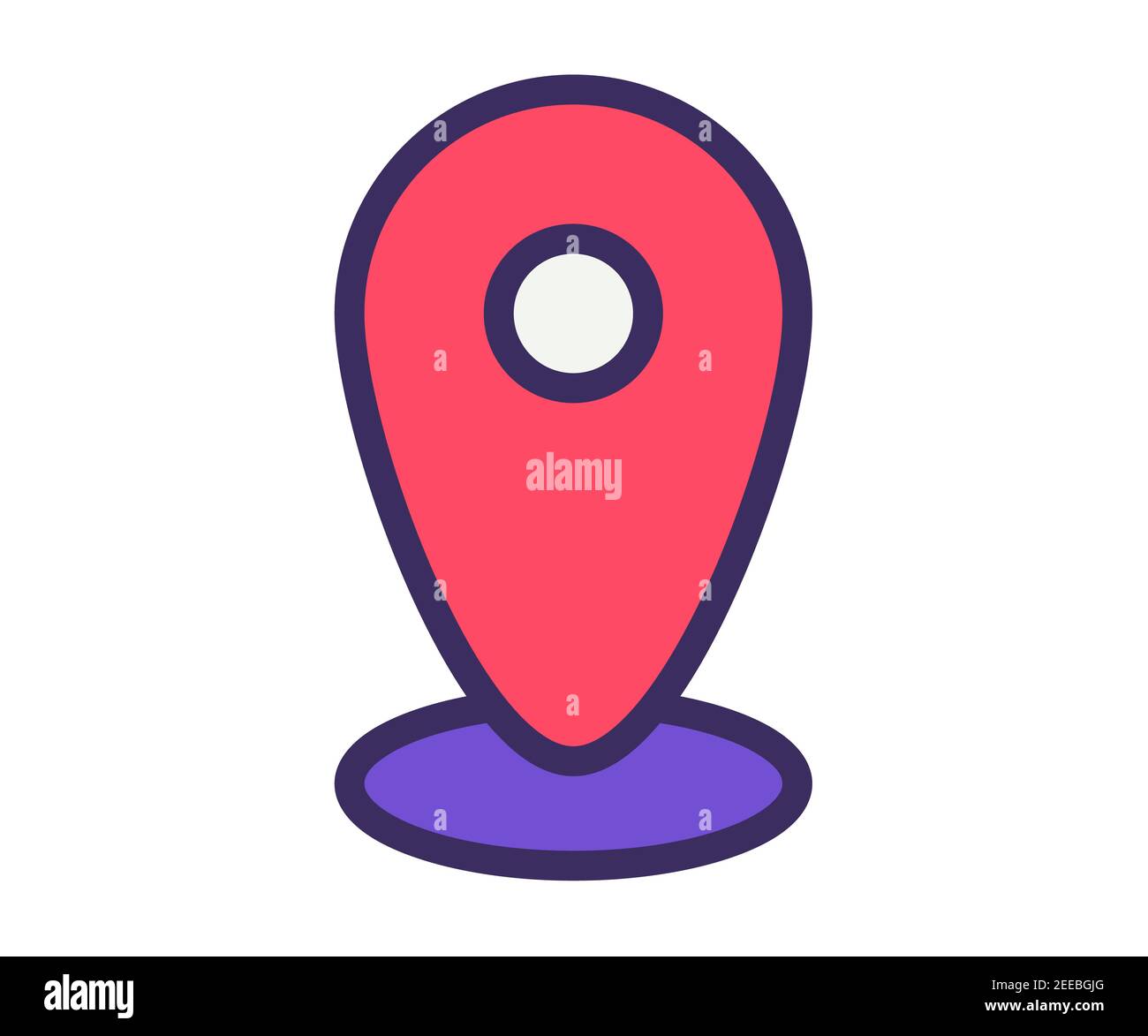 location mark pin single isolated icon with filled line style vector ...