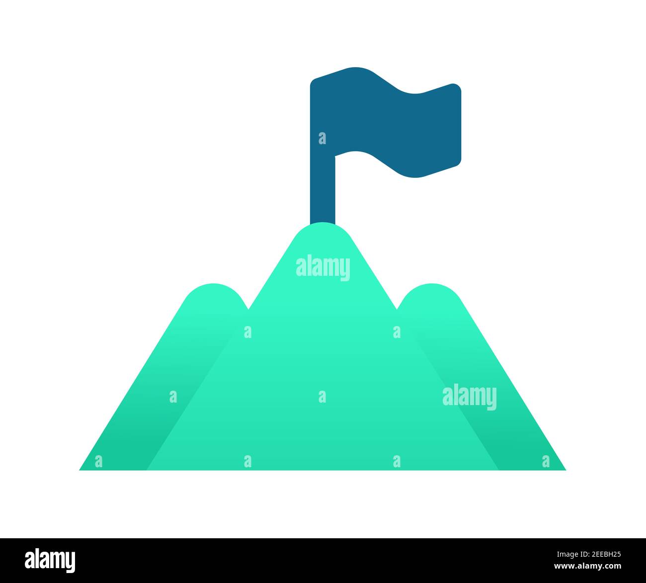 mission milestone flag single isolated icon with gradient style vector ...