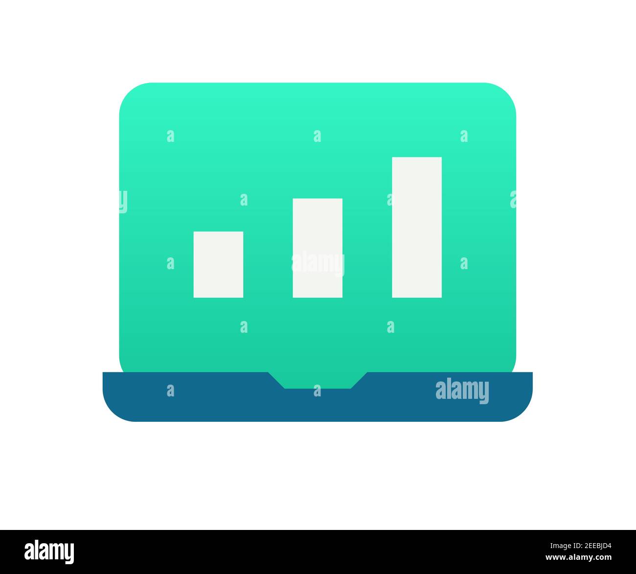 laptop graphic chart single isolated icon with gradient style vector ...