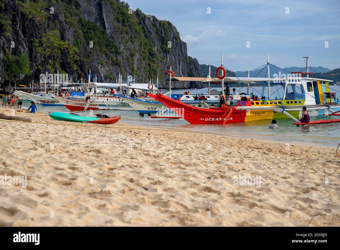 El Nido, the Philippines - 20 Nov 2018: sea landscape with colorful ...