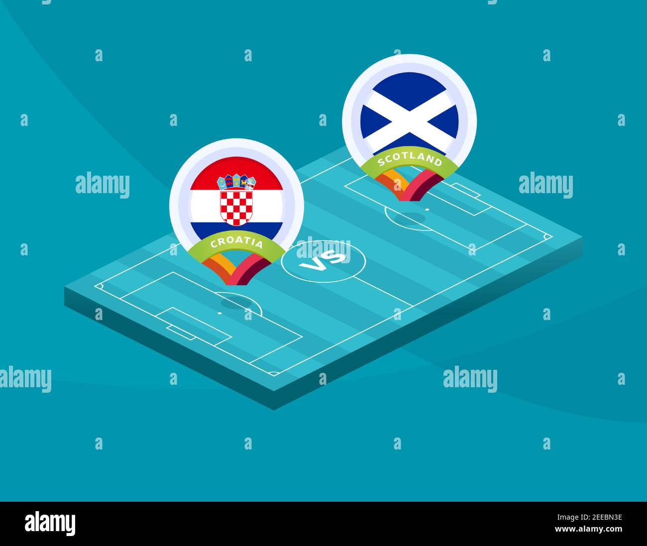 Croatia vs Scotland match. Football 2020 championship match versus ...